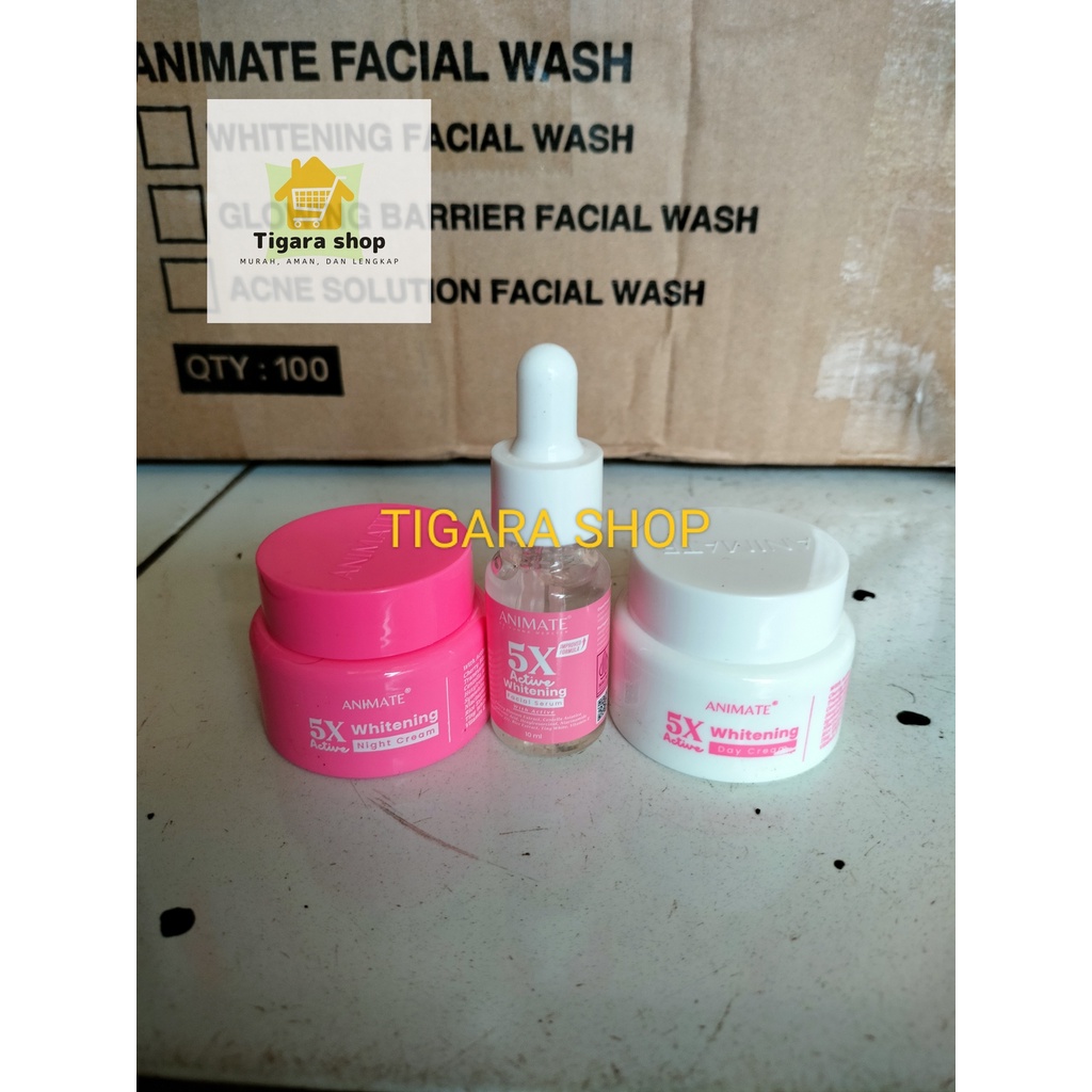 Animate Package 3 in 1 Whitening Series 5x Active Day + Night Cream ...