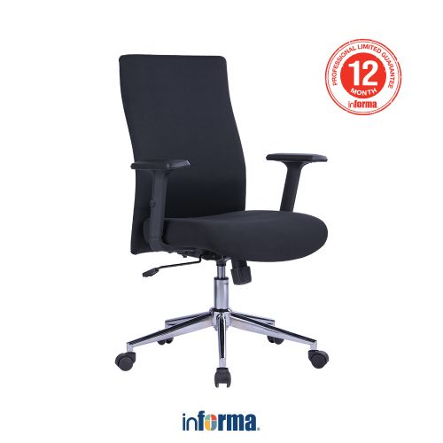 HITAM Informa Luke Low Back Office Chair - Black Work Seating With ...