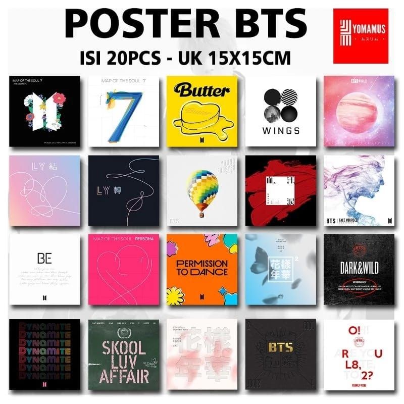 (20Pcs Contents) KPop BTS Music Album Poster - KPop BTS Song Album ...