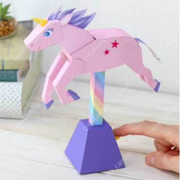 Unicorn Horse Movable Paper Miniature DIY Papercraft Toy diorama Hand ...