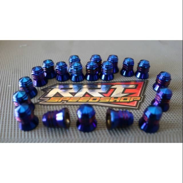 Original heng THAILAND BLUE GOLD TWOTONE STAINLESS STEEL head Bolt Nut ...
