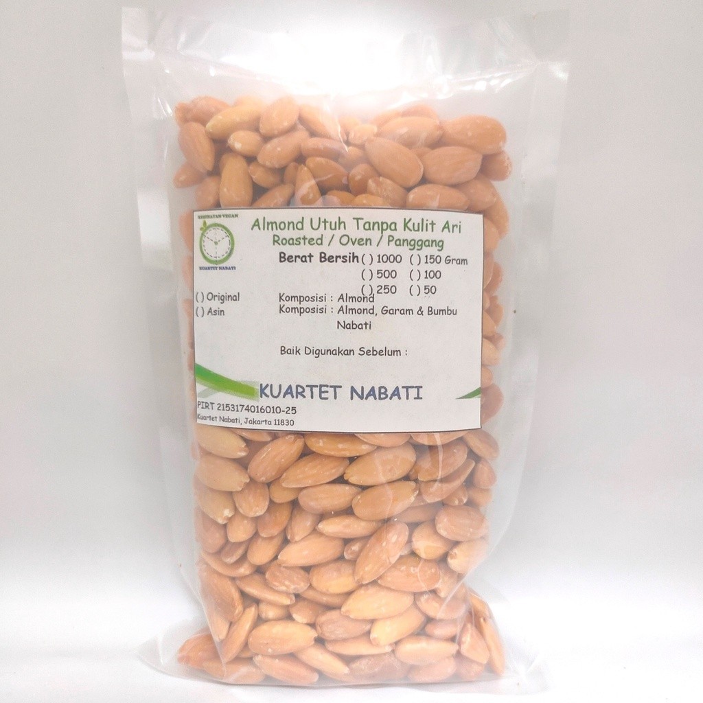 500gr Roasted Whole Almonds Without Skin / Whole Skinless Almonds Large ...
