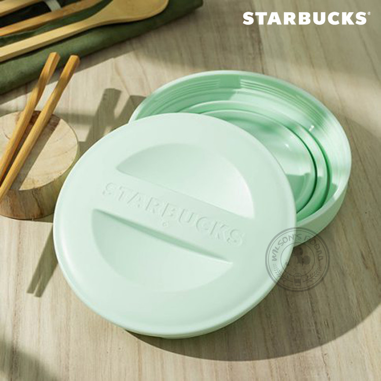 Starbucks Lunch Ever Green Round to Go Food Foldable Box Bento Bowl ...
