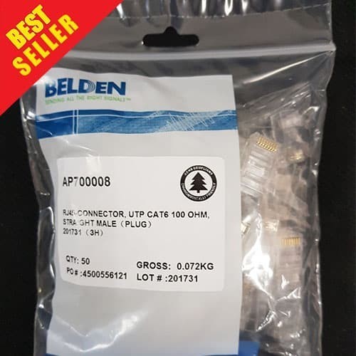 Original Belden Connector Rj45 Cat6 @50Pcs/Belden Connector Rj45 ...