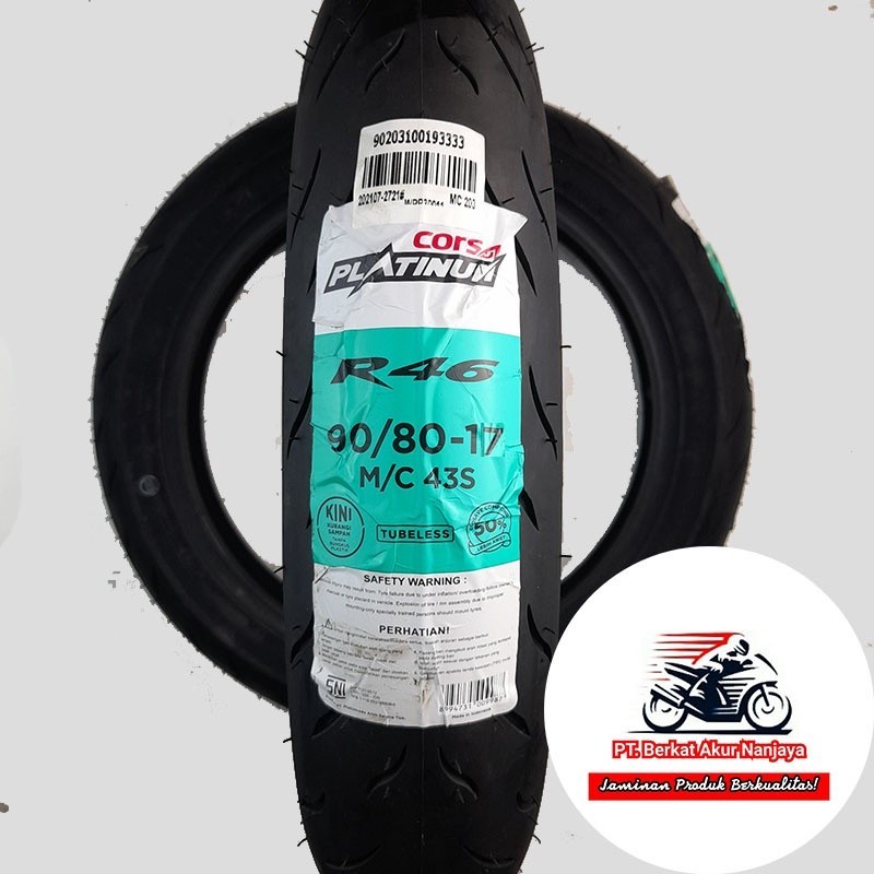 Corsa Platinum R46 90/80-17 Tubeless Motorcycle Tire Soft Compound ...