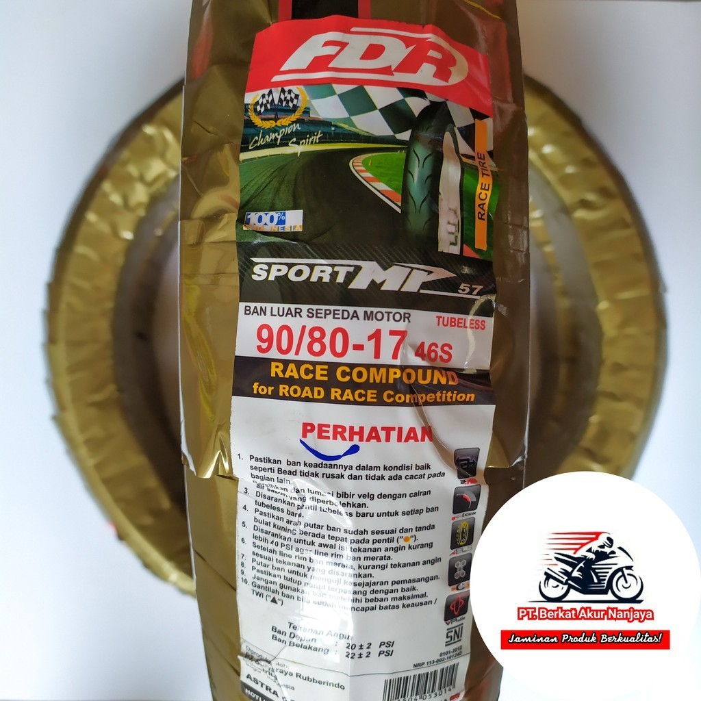 FDR Sport MP 57 90/80-17 soft compound tubeless BONUS Racing Tire ...