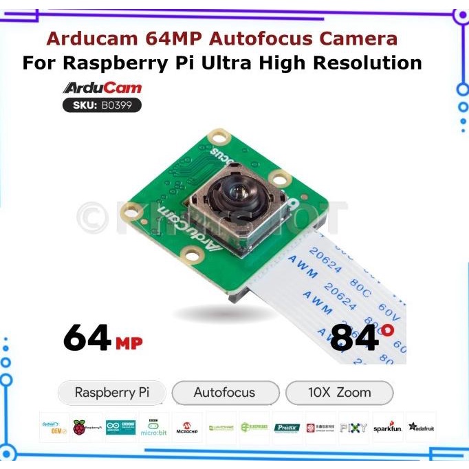 Arducam 64MP Autofocus Camera for Raspberry Pi - Ultra High Resolution ...