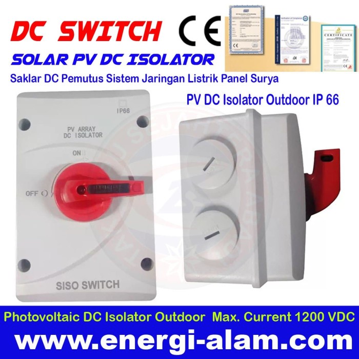 1200vdc Solar Panel Switch - 4P DC PV Insulator Outdoor Enclosure IP66 ...