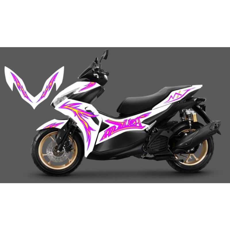 Aerox ALL NEW CONNECTED Transparent STRIPING CUSTOM AZURA Design ...
