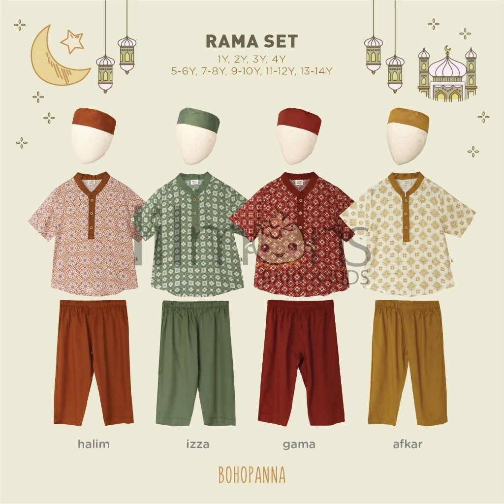 Bohopanna RAYA COLLECTION RAMA SET Muslim Eid Clothes for Boys ...