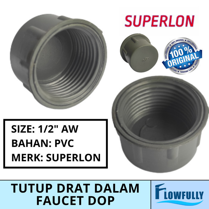 Dop DRAT IN 1/2 INCH SUPERLON PVC FAUCET DOP CAP DRAT LID 0.5 DIM ...