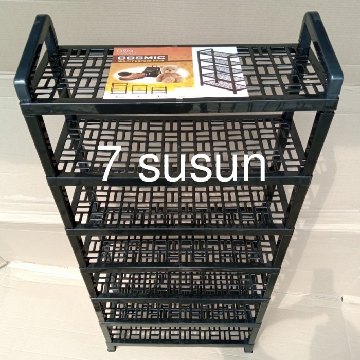 HITAM Black Plastic Shoe Rack Stacking 7(Grab/zipper) | Shopee Malaysia