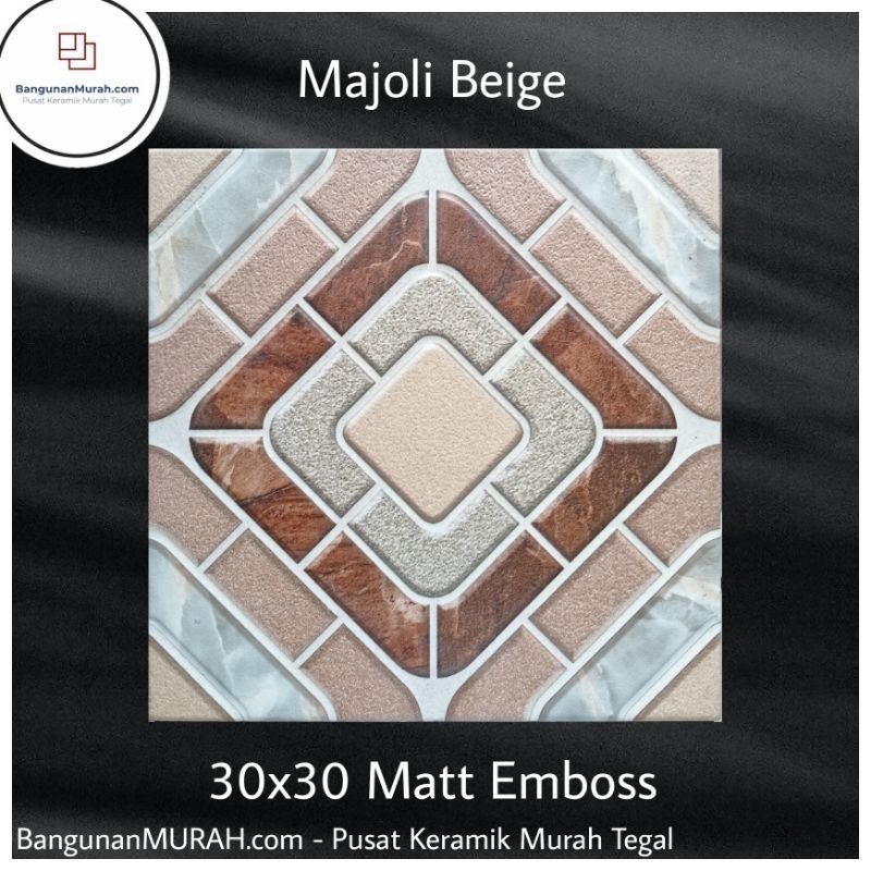 Ceramic Floor 30x30 Majoli Beige Minimalist Checkered Matt Antislip ...