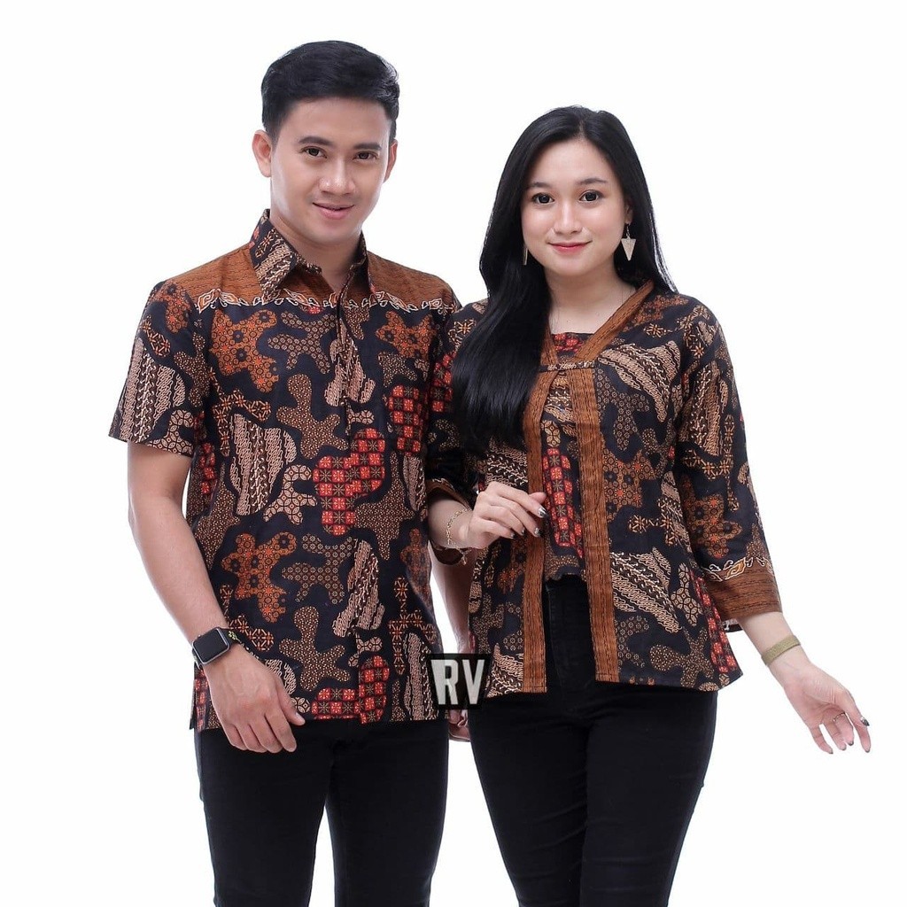 Office Batik Uniform - Island motif Batik Shirt Couple Set - maura ...