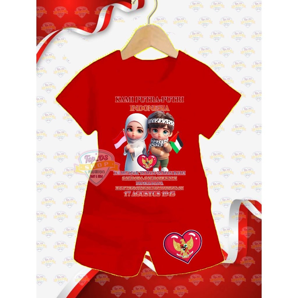 MERAH PUTIH Newest Happy Merdeka Children's Set Viral Stlan Viral Stlan ...