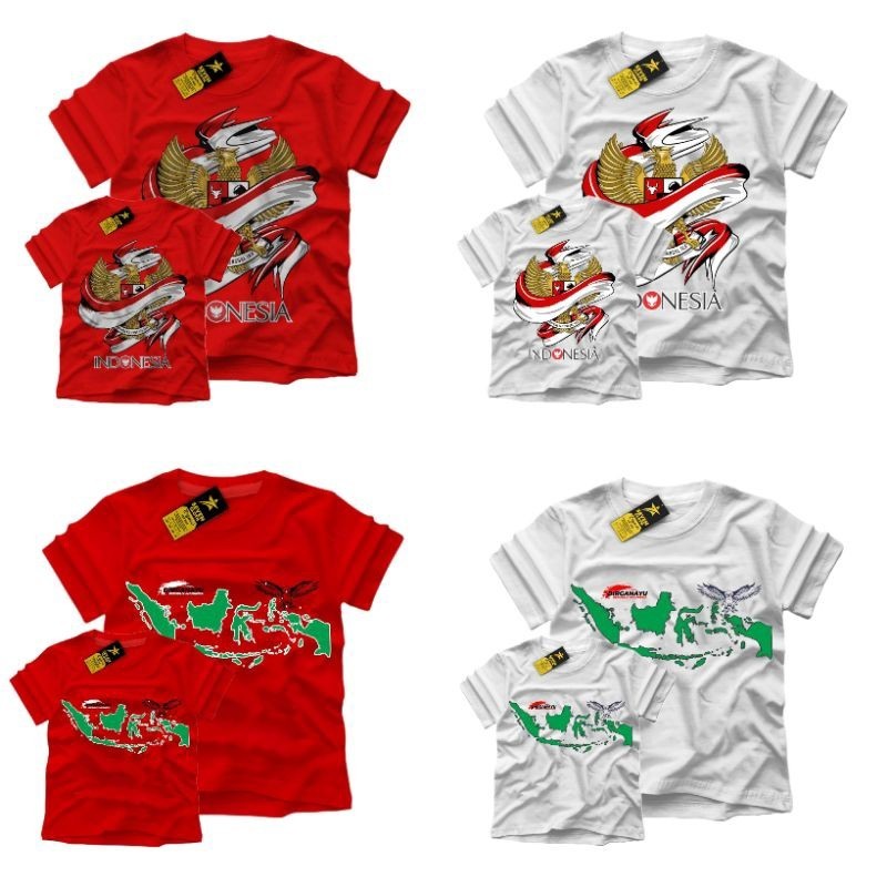 MERAH Kaos Kemerdekaan Anak Tisert Merdeka 17 August 2024 Kaos Hut Ri ...