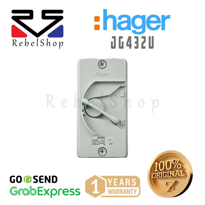 Hager JG432U Utility Isolator Switch 4P 32A IP66 Isolating | Shopee ...