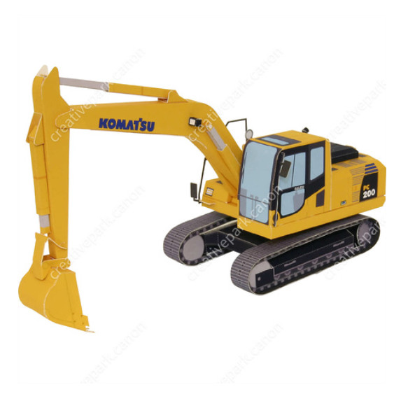 Hydraulic EXCAVATOR Vehicle PAPERCRAFT Miniature ACTION FIGURE DIY Hand ...