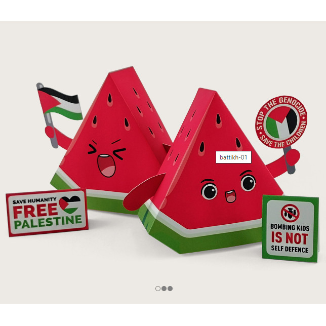 Watermelon Free Palestine papercraft miniature action figure diy ...