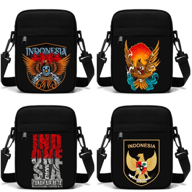 Garuda Indonesia Mini Men's Sling Bag Material 100% Cordura Canvas / Korean Sling Bag with ...