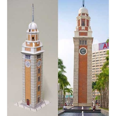 Diy papercraft Paper Pattern Sheet diorama Clock Tower hongkong ...