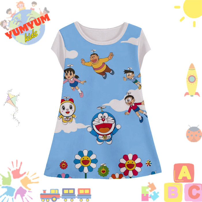 Doraemon Girls Dress v6 Women's Tunic Doraemon Cartoon Animation Film ...