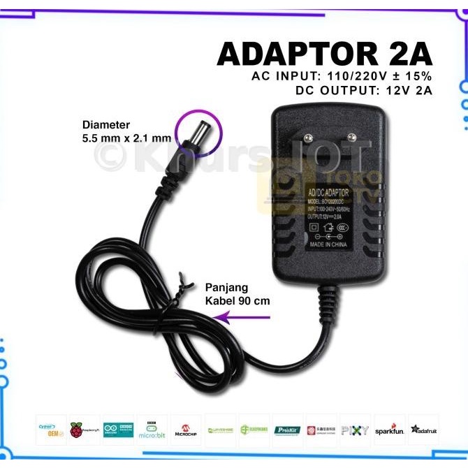 Adapter Power Supply AC 220V To DC 12V 2A for ARDUINO CCTV | Shopee ...