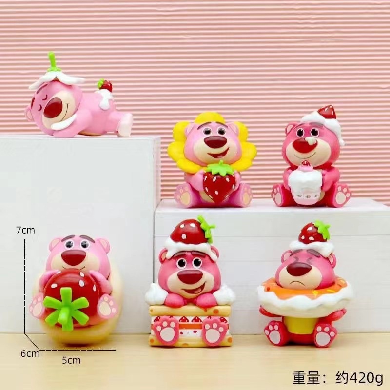 Contains 6pcs / set Figure/Miniature Toys story Lotso Strawberry Bear ...