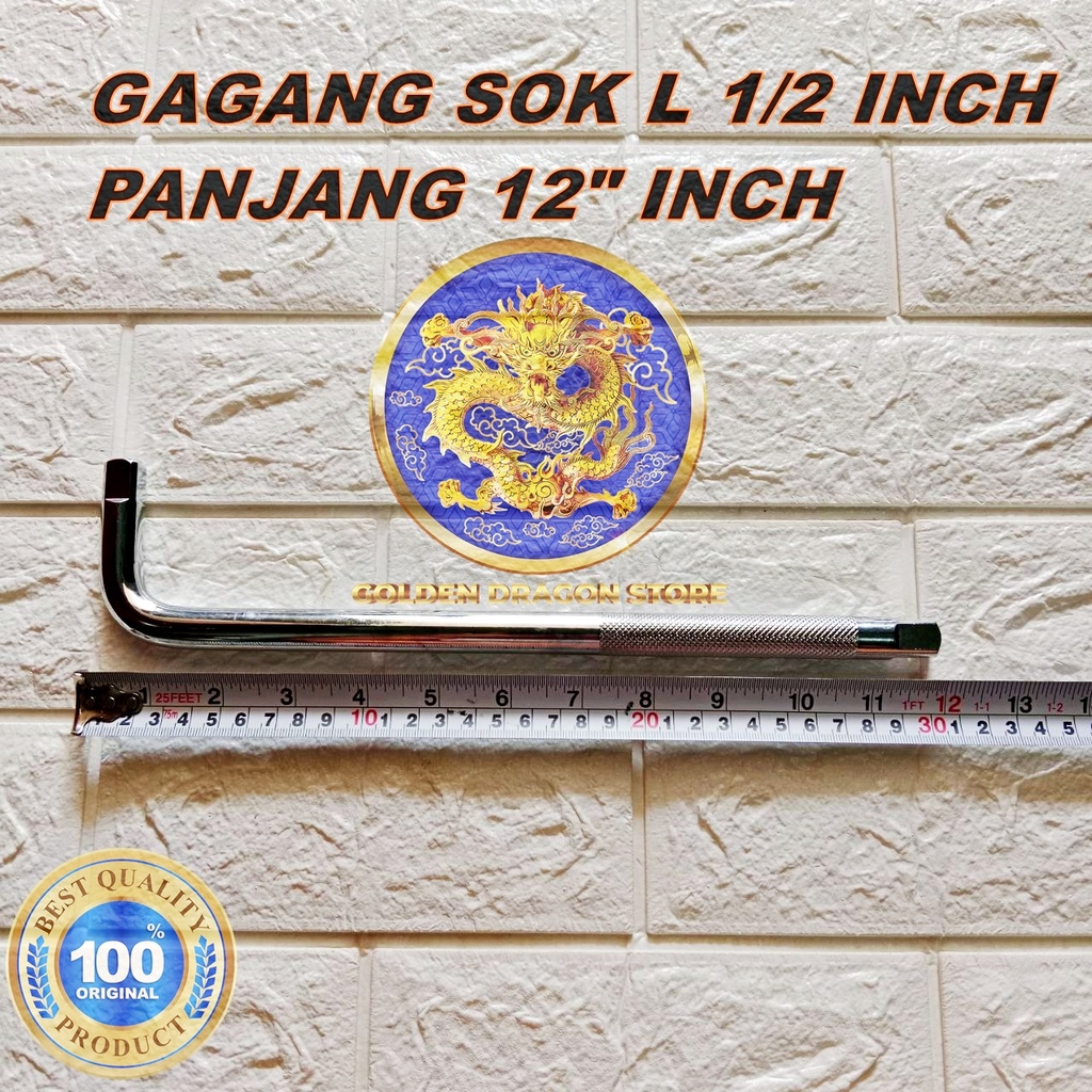 L HANDLE Socket Wrench 1/2" INCH X 12" INCH OFFSET HANDLE | Shopee Malaysia