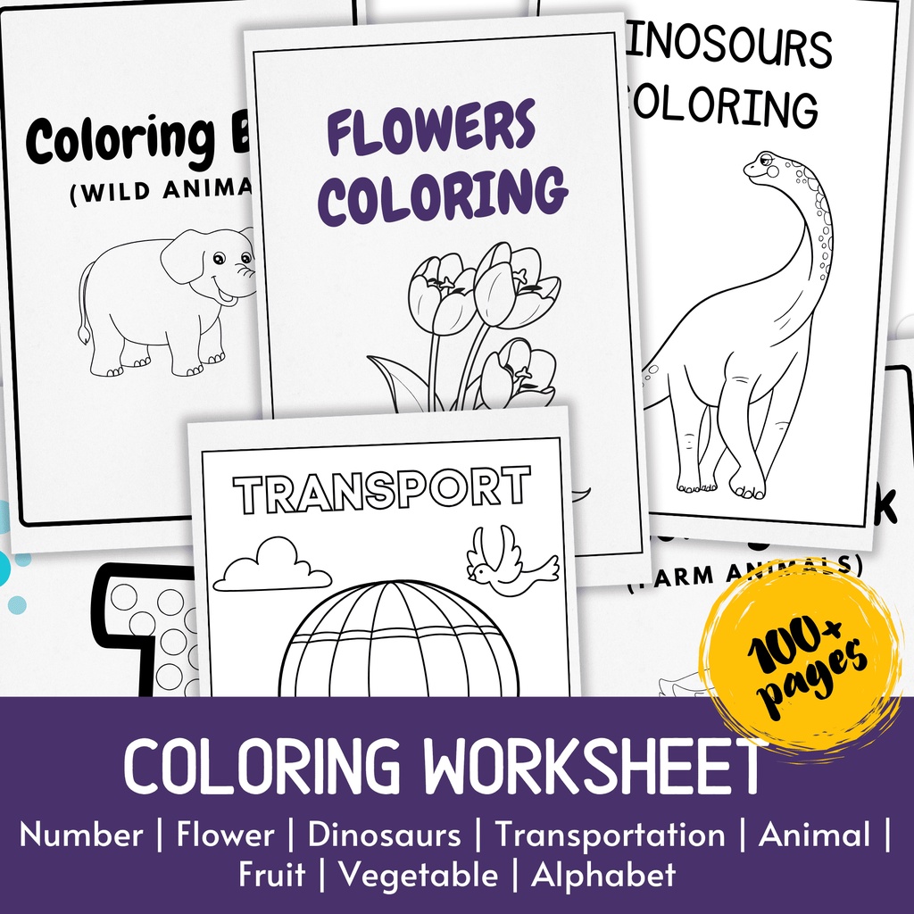 Printable Worksheet Coloring Complete Package Numbers Animals ...