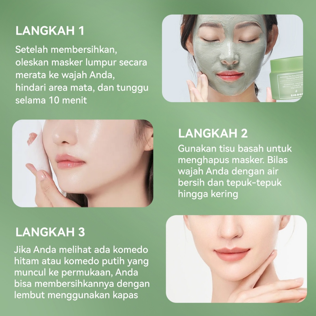 Zia.doo Tea Tree Acne Cleansing Mud Mask Australian Tea Tree Nyak ...