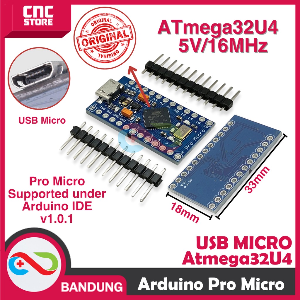 Arduino PRO MICRO ATMEGA32U4 5V 16HZ MICRO USB BOARD | Shopee Malaysia