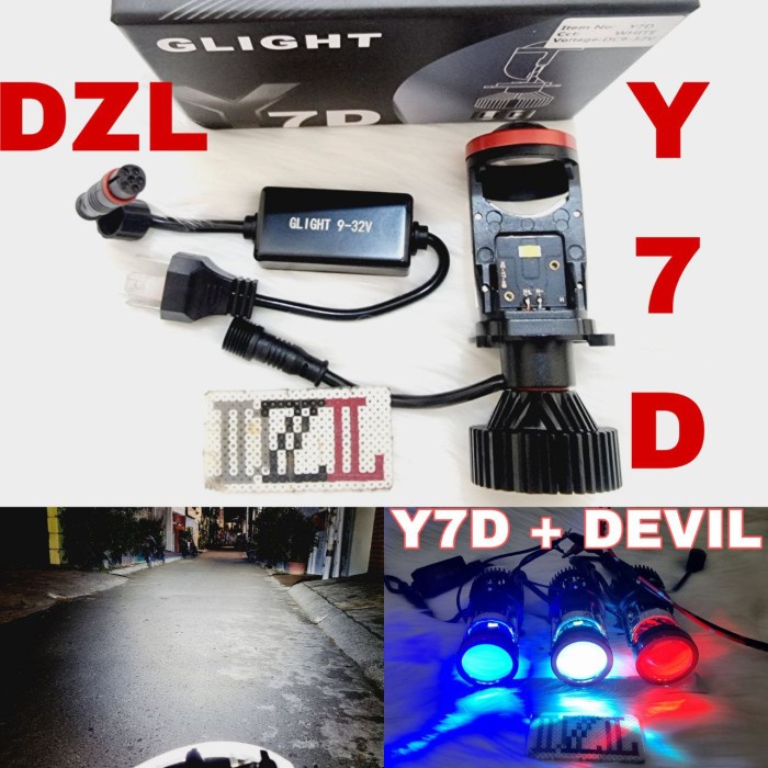 Led Headlight Glight Y7D 41watt Projector Mini Biled Y7 H4 Projie ...