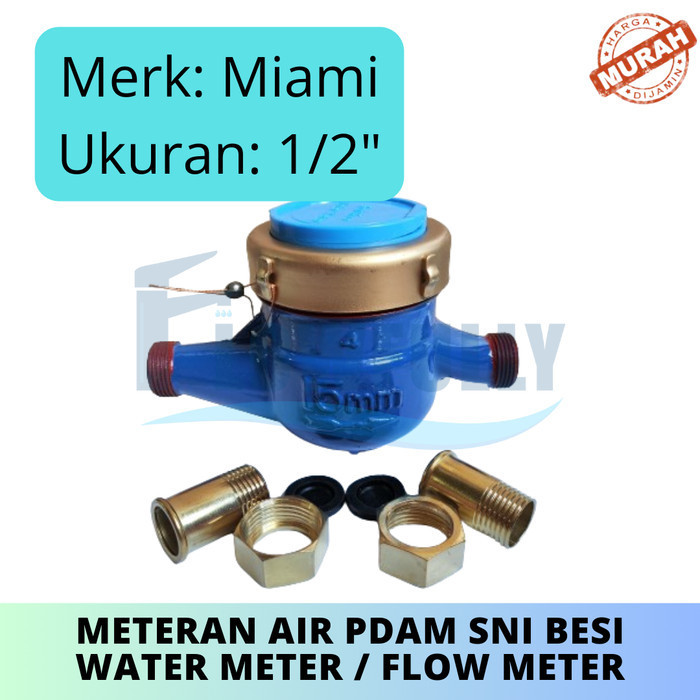 Miami WATER METER 1/2 inch Iron PDAM SNI WATER FLOW METER METER ...