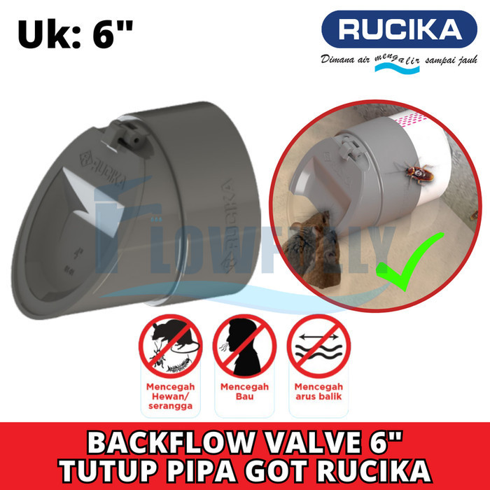 BACKFLOW VALVE 6" RUCIKA ANTI-ANIMAL & ODOR DRAIN PIPE COVER | Shopee ...