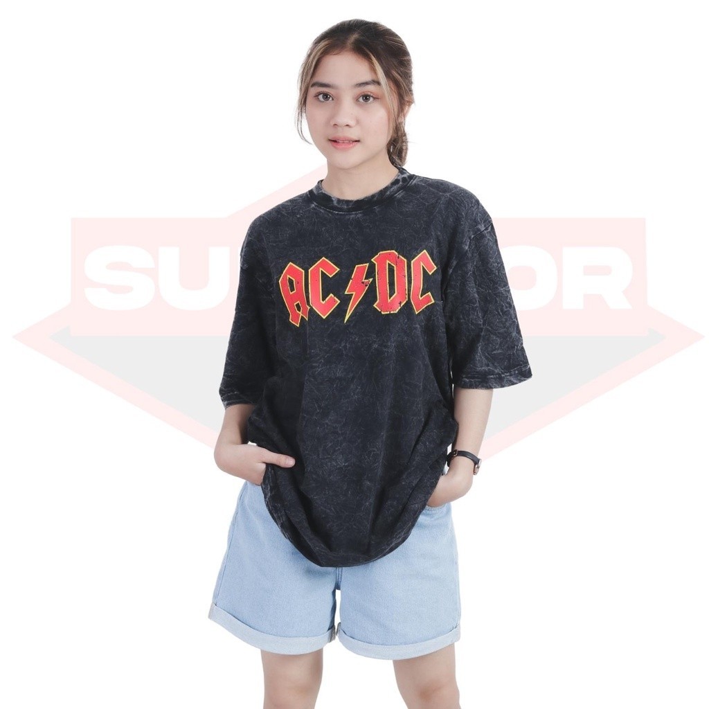 Acdc OVERSIZE STONEWASH T-Shirt/Tiedye/BAND T-Shirt/METAL ROCK BAND T-Shirt/ACDC-2 | Shopee Malaysia