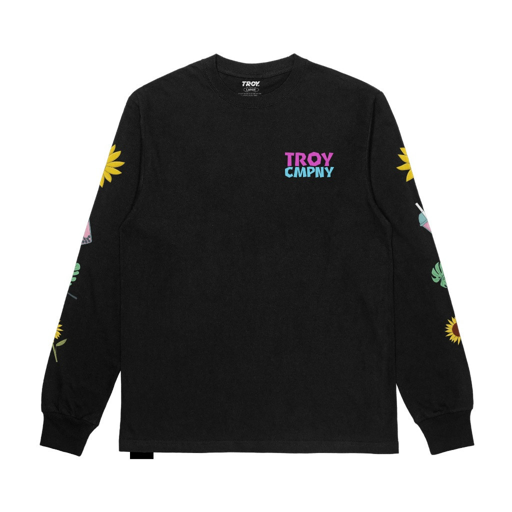 HITAM Troy Company Black Long Sleeve T-Shirt LS 2438 | Shopee Malaysia