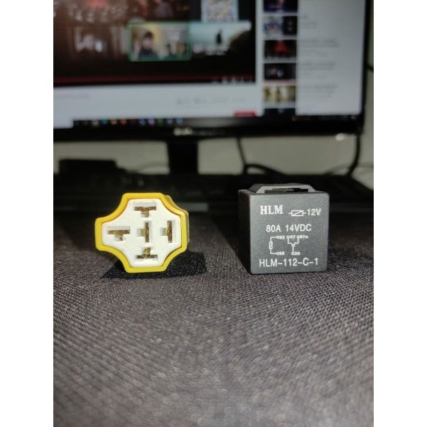 Leg RELAY 5 HLM 12V 80A - 87a LIGHTER RELAY + CERAMIC RELAY SOCKET ...