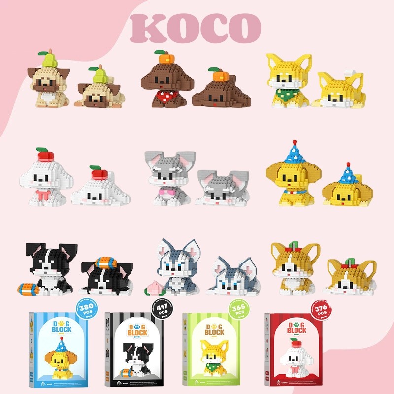 Koco 3D Puppy Model DIY Mini Dog Building Bricks Blocks Stacking Blocks ...