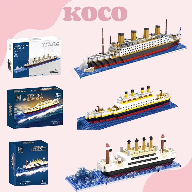 Koco Toy Block DIY Titanic Ship Classic Model 1860pcs DIY Kids Classic ...