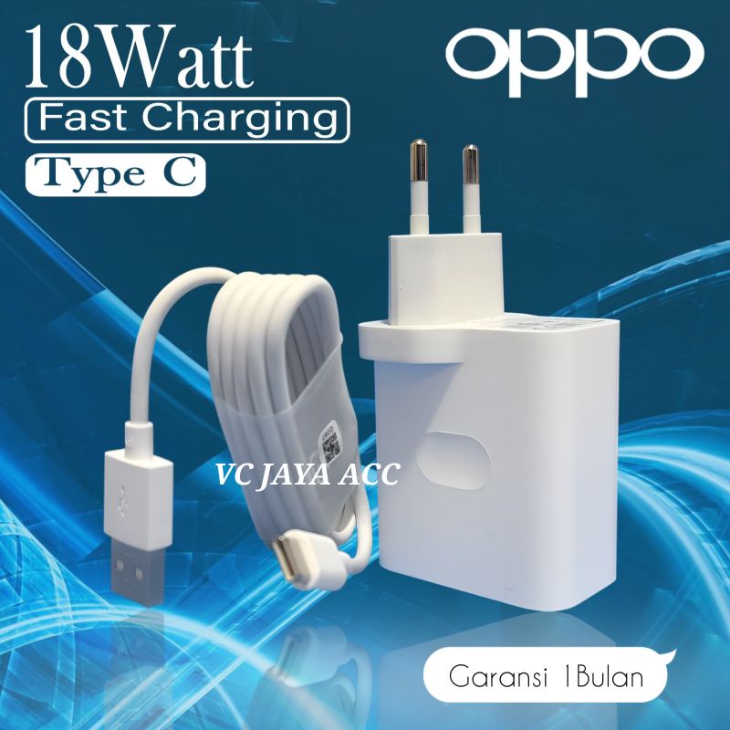 Charger Casan Oppo A16 A5 A9 2020 A91 A92 A33 Original 18W USB Type C ...