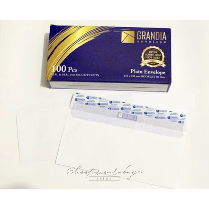PUTIH [Boon 764] 90 L Grandia Long Plain White Envelope / Paper ...