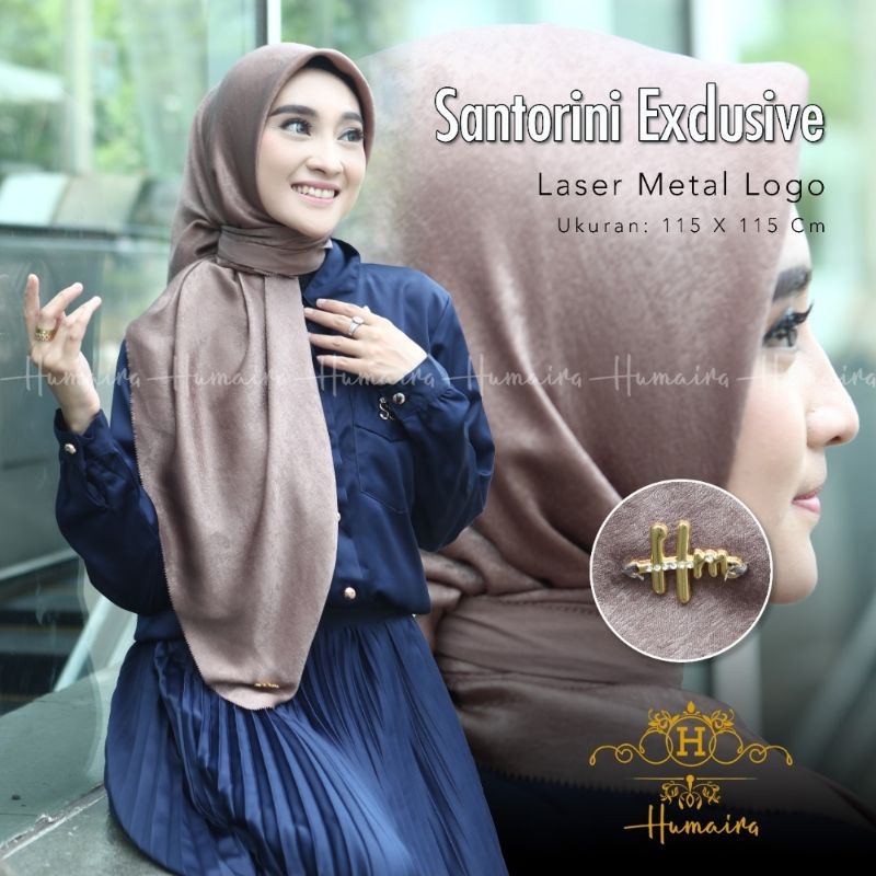 Santorini EXCLUSIVE LASER METAL LOGO RECTANGULAR HIJAB BY HUMAIRA ...