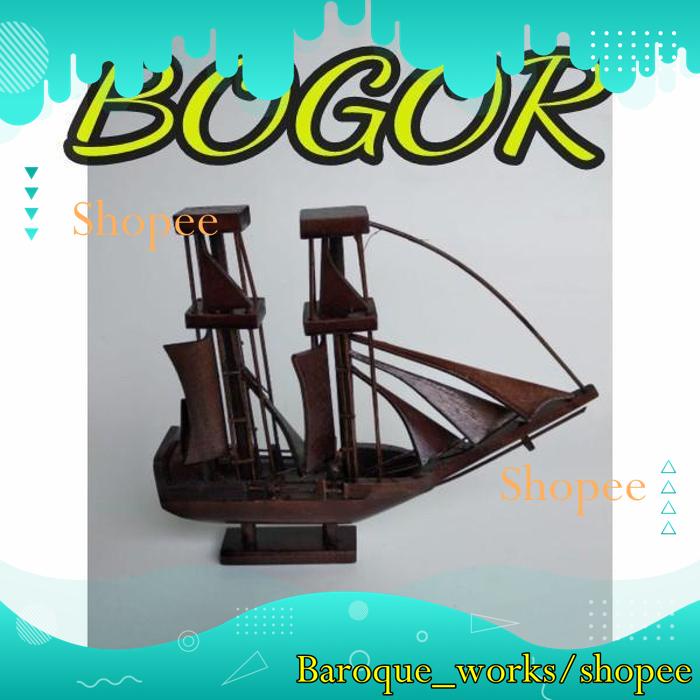 LAYAR KAYU Miniature Teak Wood Crafts Home Decoration Sailing Boat BEST ...