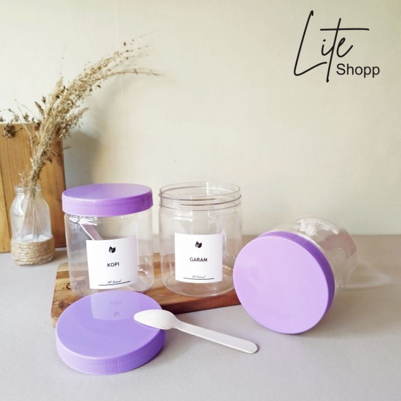 UNGU 500ml Aesthetic kitchen spice jar PURPLE LID free label | Shopee ...