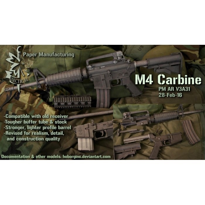 Diy papercraft m4 carbine Pattern Paper zenyang22 | Shopee Malaysia