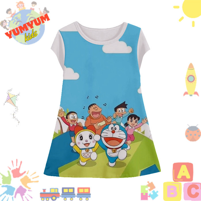 Doraemon Girls' Dress v7 Women's Tunic Doraemon Cartoon Animation Film ...