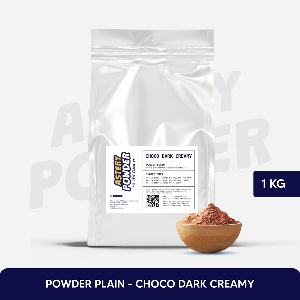 Plain Choco Dark Creamy Drink Powder 1kg by Astery - Powder Drink Choco ...