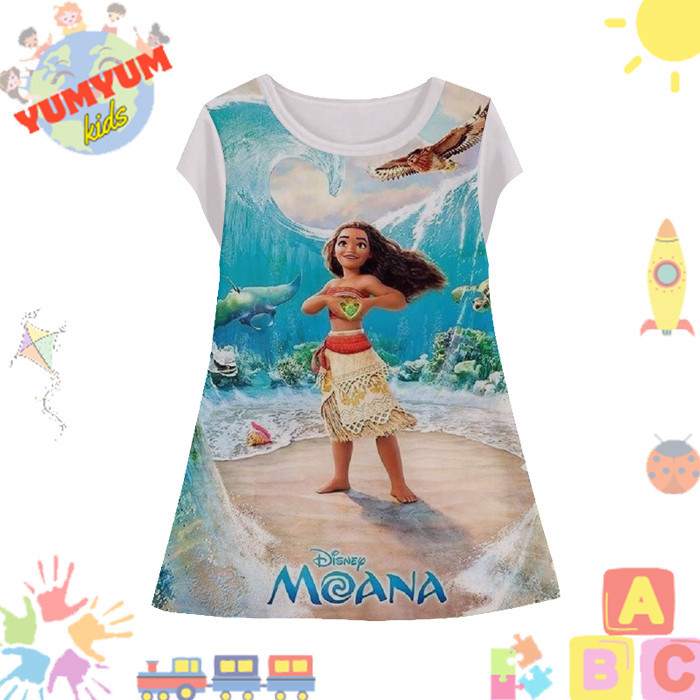 Moana Girls' Dress v4 Girls' Tunic Animated Film Cartoon Moana 3D ...