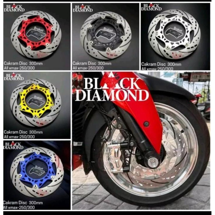 Disc PLATE / DISC BRAKE BLACK DIAMOND CNC 300MM THICK 4mm FLOATING ...